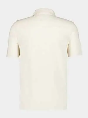 Majestic Filatures Ecru Organic Cotton Short-sleeve Polo - Beige