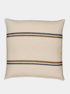 Libeco Linen Cushion Cover With Striped Detail - Cream