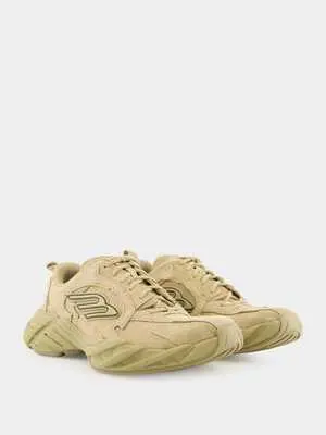 Balenciaga Monday Shoe In Suede Calfskin - Beige