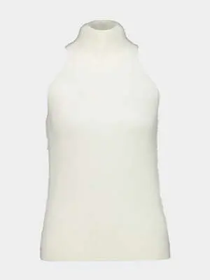 LISA YANG Leya Brushed Cashmere Top - Cream
