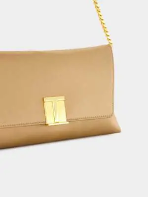 TOM FORD Satin Nobile Mini Bag With Chain Strap - Beige