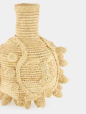 NATALIA BRILLI Natural Raffia Vase With Calabrian Face