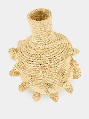 NATALIA BRILLI Natural Raffia Vase With Calabrian Face
