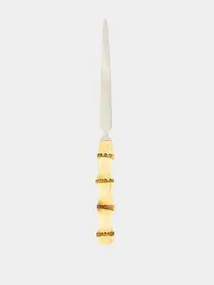 LORENZI MILANO Bamboo Root Letter Opener - Beige