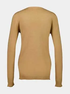 120% Lino V-neck Cashmere Sweater - Beige