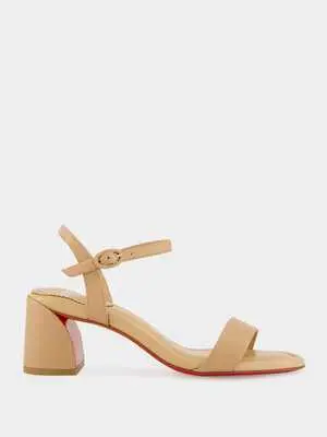 CHRISTIAN LOUBOUTIN Miss Jane Sandal 55 In Blush Lamb Nappa Leather - Beige