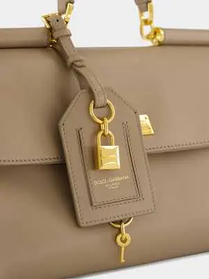 Dolce & Gabbana My Sicily Calfskin Handbag - Beige
