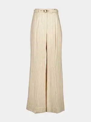 Zimmermann Rebellion Pinstripe Linen Trousers