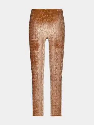 Gucci Gg Velvet Fitted Leggings