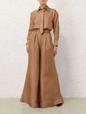 Zimmermann Relaxed Fit Tie Shirt - Beige