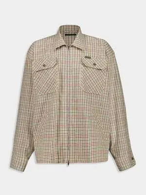 Balenciaga Zip-up Shirt In And Khaki