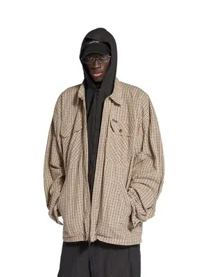 Balenciaga Zip-up Shirt In And Khaki