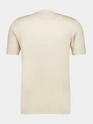120% Lino Safari Soft Linen T-shirt - Cream