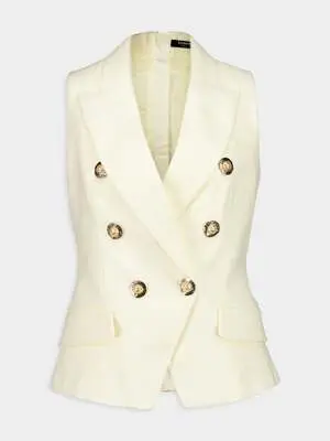 Balmain Sleeveless Tailored Vest - Beige