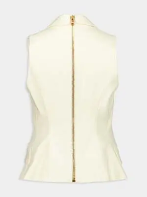 Balmain Sleeveless Tailored Vest - Beige