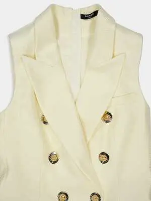 Balmain Sleeveless Tailored Vest - Beige