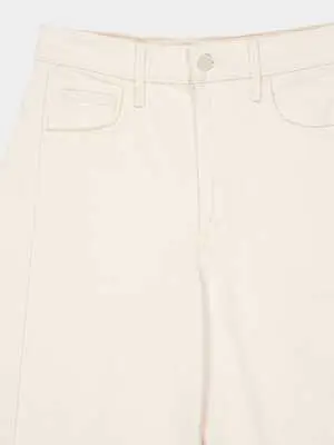MOTHER Knee-length Denim Shorts With Frayed Hem