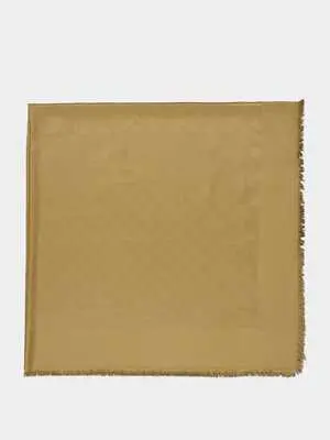 Gucci Gg Jacquard Cotton-silk Shawl - Beige