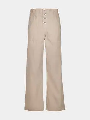 Marni Cotton-nylon Gabardine Paperbag Trousers - Beige