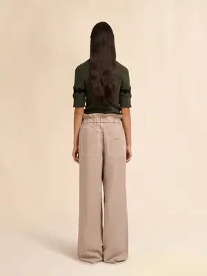 Marni Cotton-nylon Gabardine Paperbag Trousers - Beige