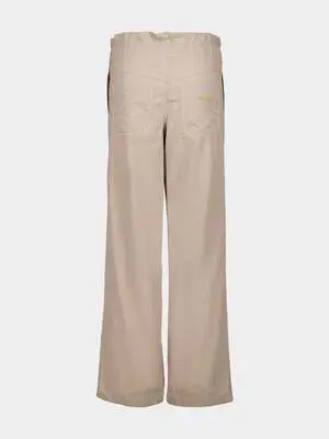 Marni Cotton-nylon Gabardine Paperbag Trousers - Beige