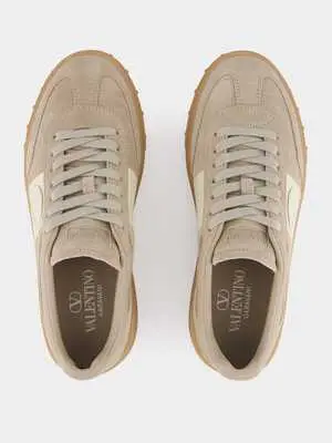Valentino Garavani Calf Leather Sneakers - Beige