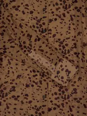FERRAGAMO Silk Georgette Orchid Print Shirt - Beige