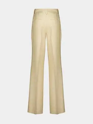 PAULA Stacy Wide-leg Twill Trousers - Beige