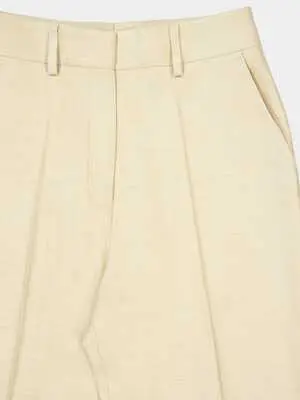 PAULA Stacy Wide-leg Twill Trousers - Beige