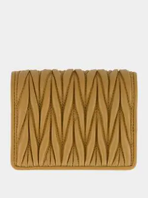 Miu Miu Caramel Matelassé Leather Wallet