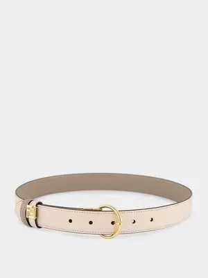 Fendi Reversible Leather Belt With Ff Logo - Beige