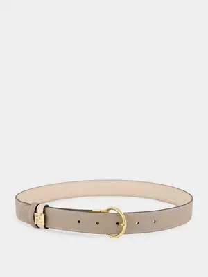 Fendi Reversible Leather Belt With Ff Logo - Beige