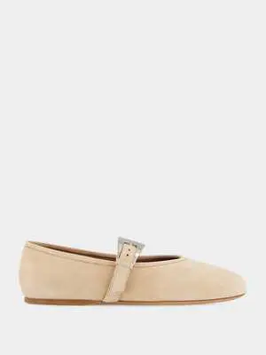 Paris Texas Sveva Suede Ballet Flats - Beige