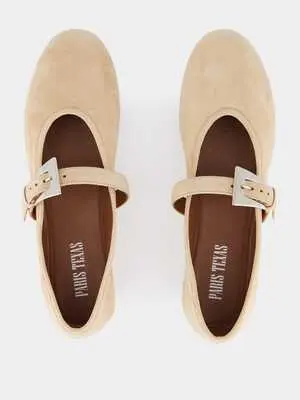 Paris Texas Sveva Suede Ballet Flats - Beige