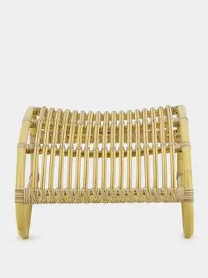 SIKA-DESIGN Natural Rattan Outdoor Foot Stool - Beige