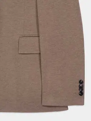 FERRAGAMO Sand Mélange Jersey Wool Blazer