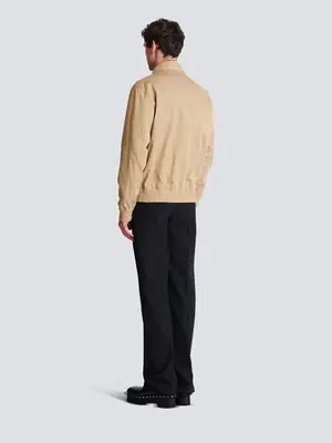 Balmain Cotton Canvas Bomber Jacket - Beige