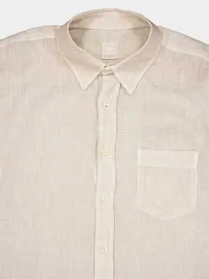 120% Lino Safari Soft Fade Linen Shirt - Beige