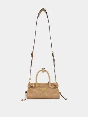 Prada Bonnie Mini Leather Handbag - Beige