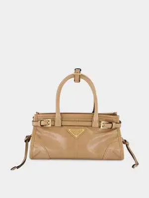 Prada Bonnie Mini Leather Handbag - Beige