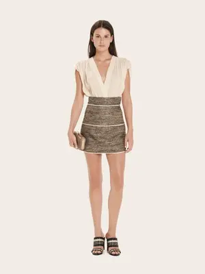 Zeus+dione Voidra Textured Bodysuit - Beige