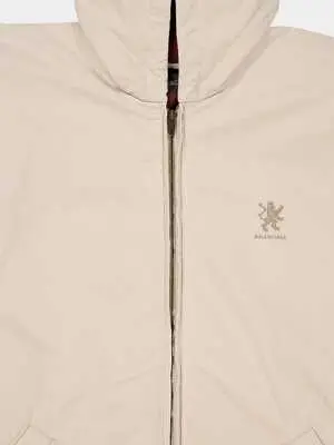 Balenciaga Hooded Zip-up Cotton Jacket - Beige