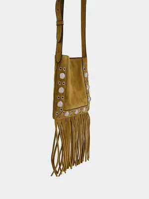 Valentino Garavani Havana Nellcôte Suede Shoulder Bag