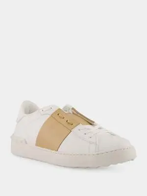 Valentino Garavani Open Leather Sneakers - Beige