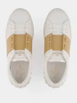 Valentino Garavani Open Leather Sneakers - Beige