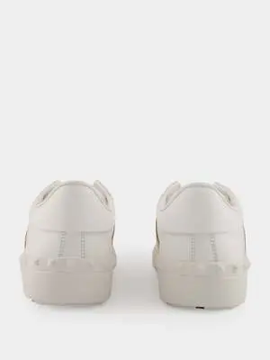 Valentino Garavani Open Leather Sneakers - Beige