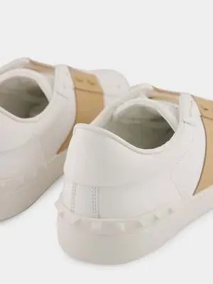 Valentino Garavani Open Leather Sneakers - Beige