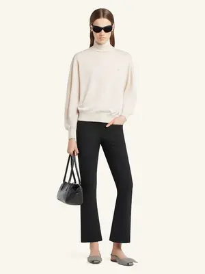 COURREGES Merino Wool Mockneck Sweater - Beige