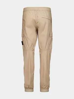 Stone Island Stretch Cotton Cargo Trousers - Beige