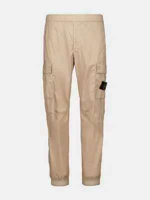 Stone Island Stretch Cotton Cargo Trousers - Beige